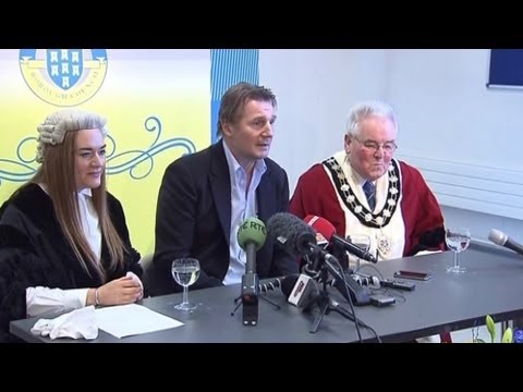 Liam Neeson honoured by his home town - YouTube