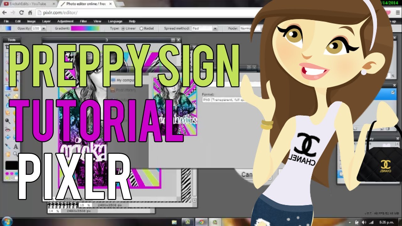 Preppy Sign Tutorial | Pixlr - YouTube