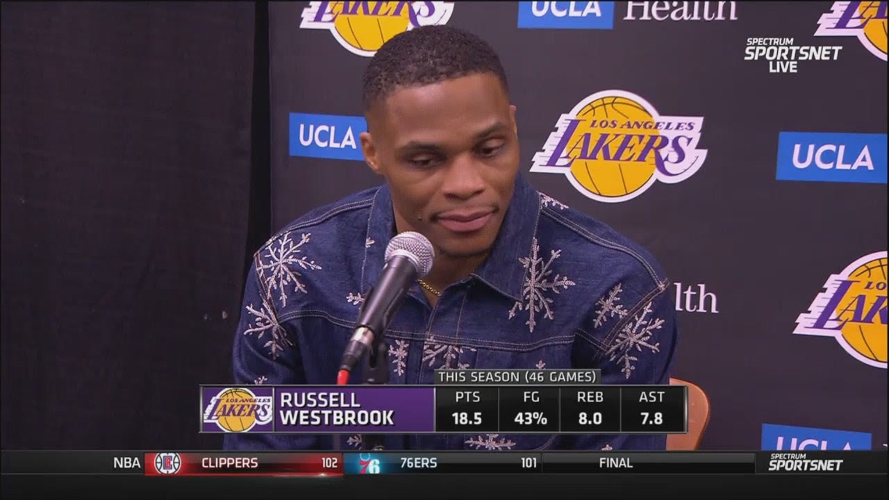 Russell Westbrook Postgame Interview | Los Angeles Lakers beat the ...