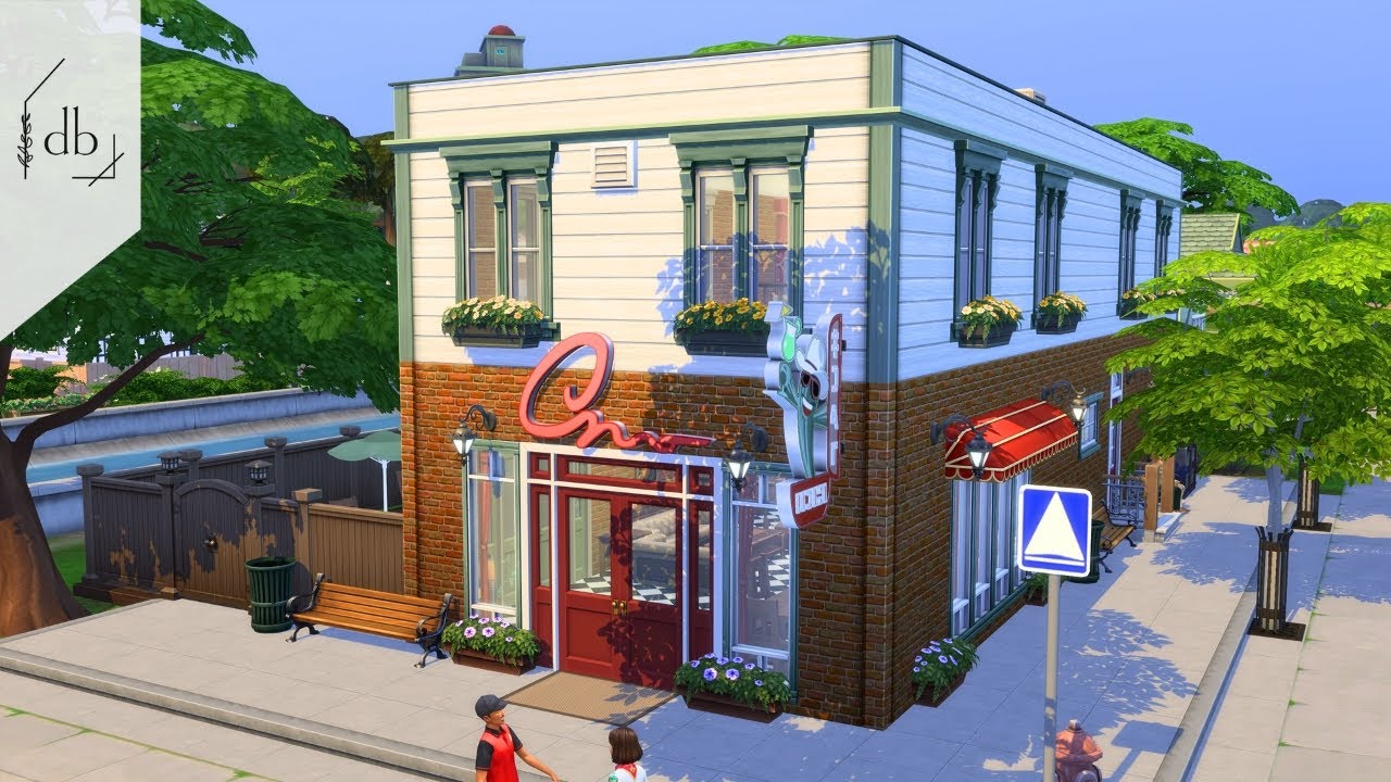 Bargain Bend Lounge | Base Game + | The Sims 4 Speed Build - YouTube