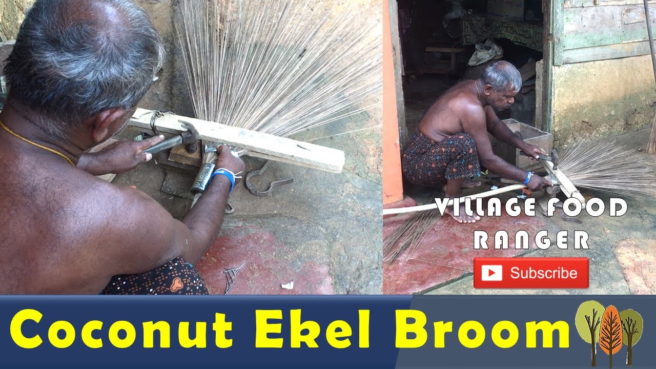 Primitive Technology ️ Coconut Ekel Broom Made in My Village by Grandpa ...