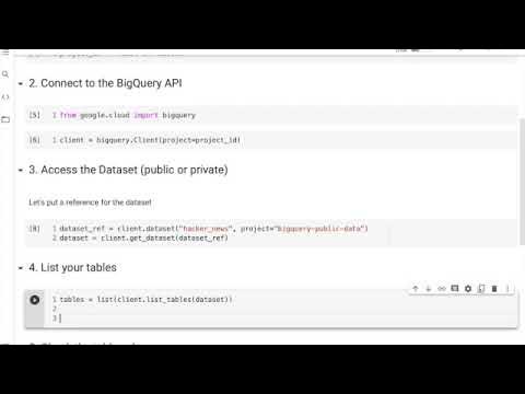 Programmatically access BigQuery API using Google Colab - YouTube