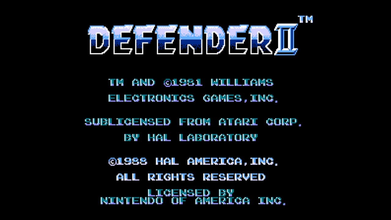 Defender II - Nintendo Entertainment System - Intro & Title Screen ...