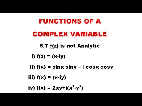 @btechmathshub7050Show that f(z)is not analytuc- Functions Of A Complex ...