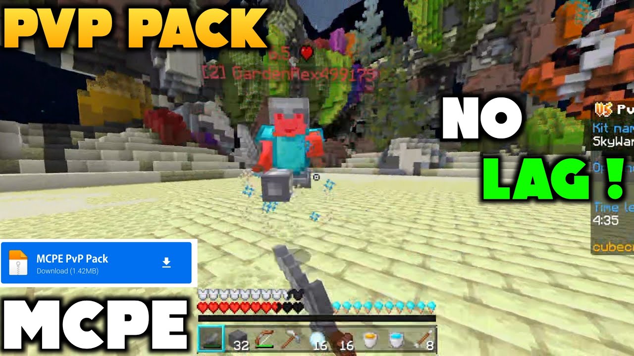 Best Mcpe PvP pack 1.19 ! | Fps boost ! Mcpe pvp pack texture pack ...