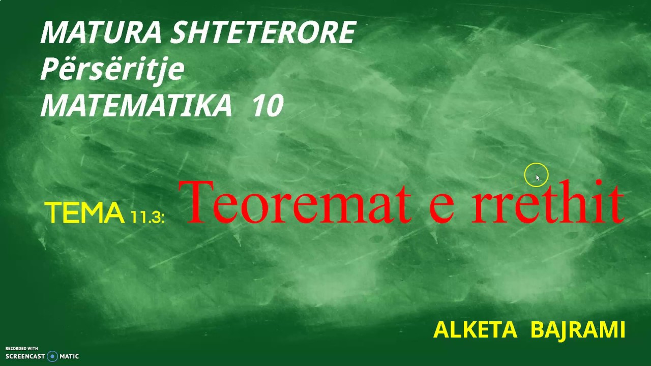 TEMA: Teoremat e rrethit * 1 - YouTube