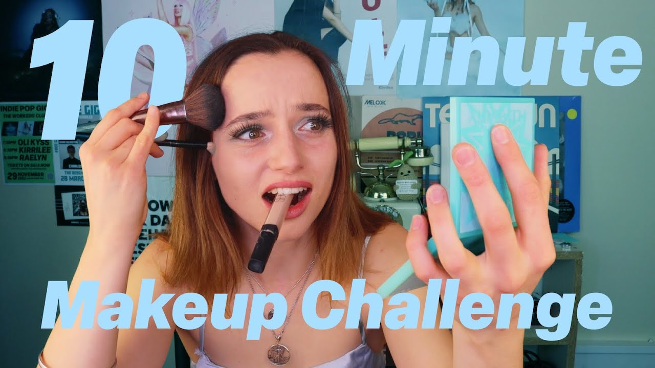 Washed Denim Makeup || 10 Minute Makeup Challenge #3 - YouTube