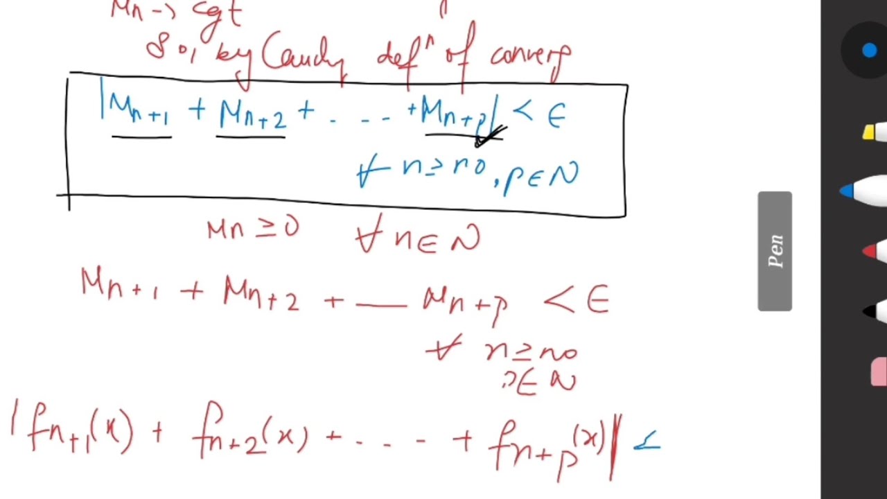 Weierstrass M-Test (State and Prove) - YouTube