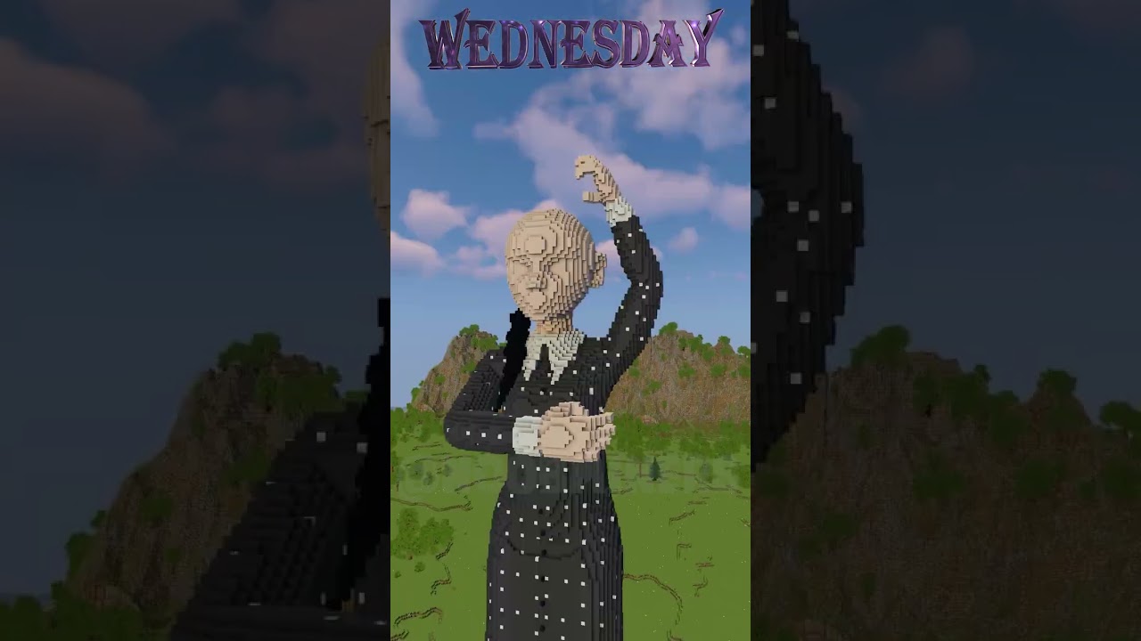 GREAT BUILD in Minecraft 😱😱😱 Wednesday Addams #shorts #youtubeshorts # ...