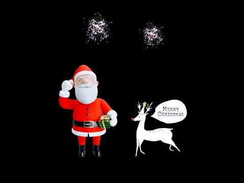 Футаж новогодний #2 Дед Мороз и Олень желают Счастливого Рождества ...
