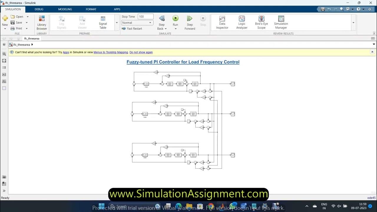 Fuzzy tuned PI Controller for Load Frequency Control Simulation Assignment - YouTube