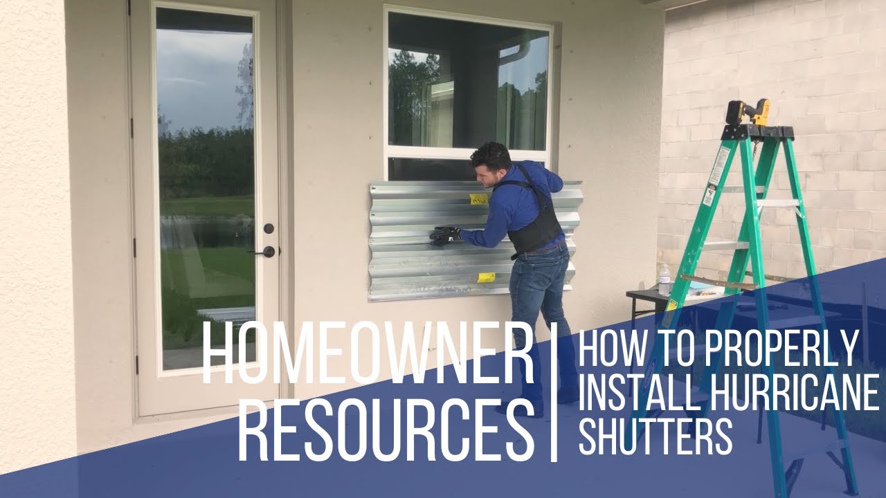 David Weekley Homes 2-Minute Tip: How to Properly Install your Hurricane Shutters - YouTube