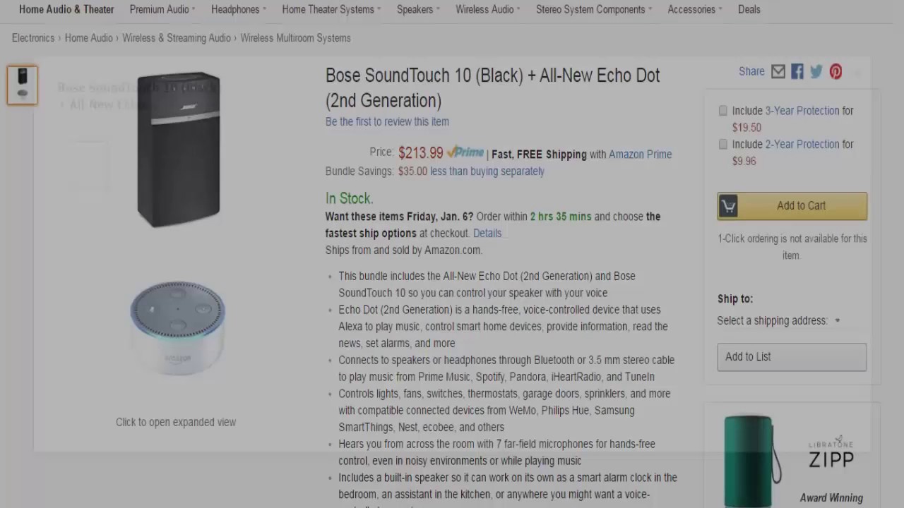 Bose SoundTouch 10 (Black) + All-New Echo Dot (2nd Generation) - YouTube