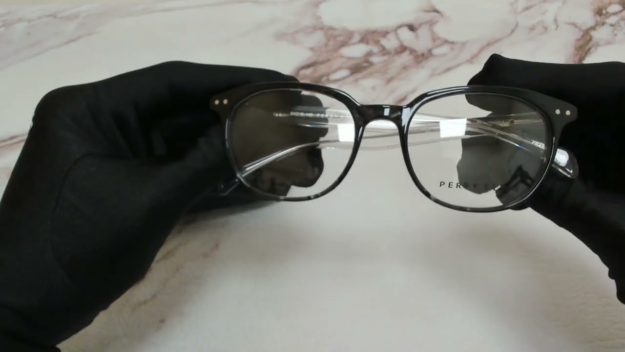 Perry Ellis Eyeglasses Model- PE435 Color- 3 Black Amber - YouTube