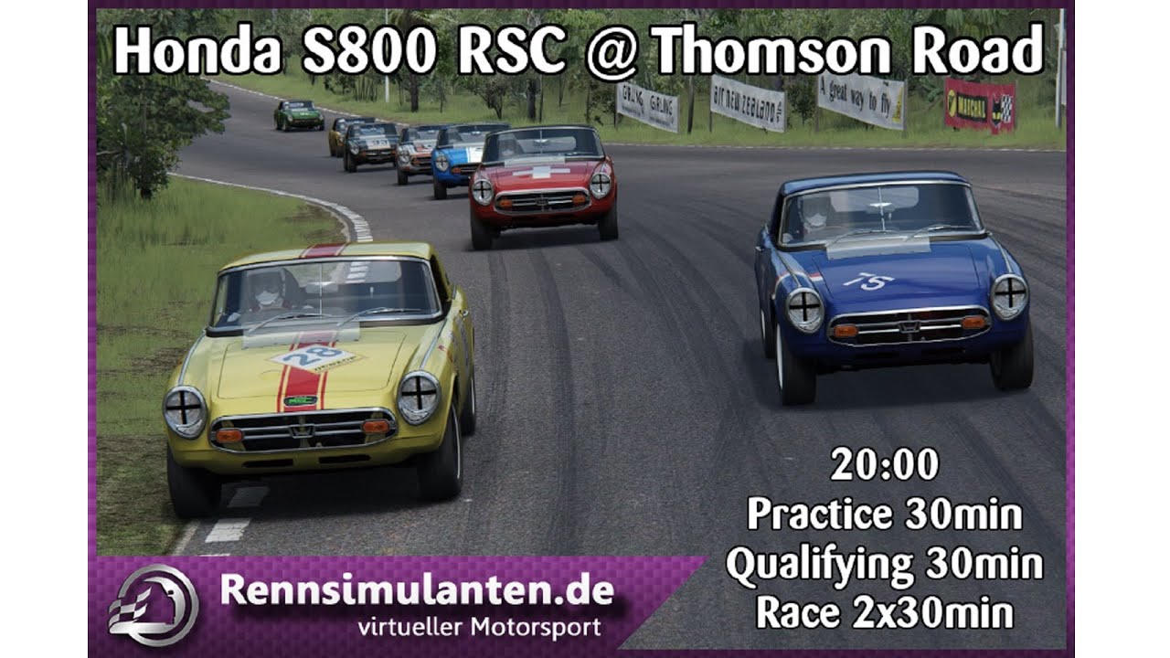 [Assetto Corsa] Rennsimulanten.de | Honda S800 RSC @ Thomson Road - YouTube