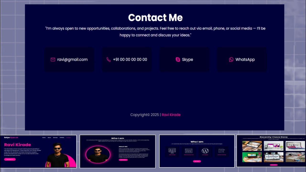 Build a Contact Page Using HTML CSS JavaScript | Final Portfolio ...