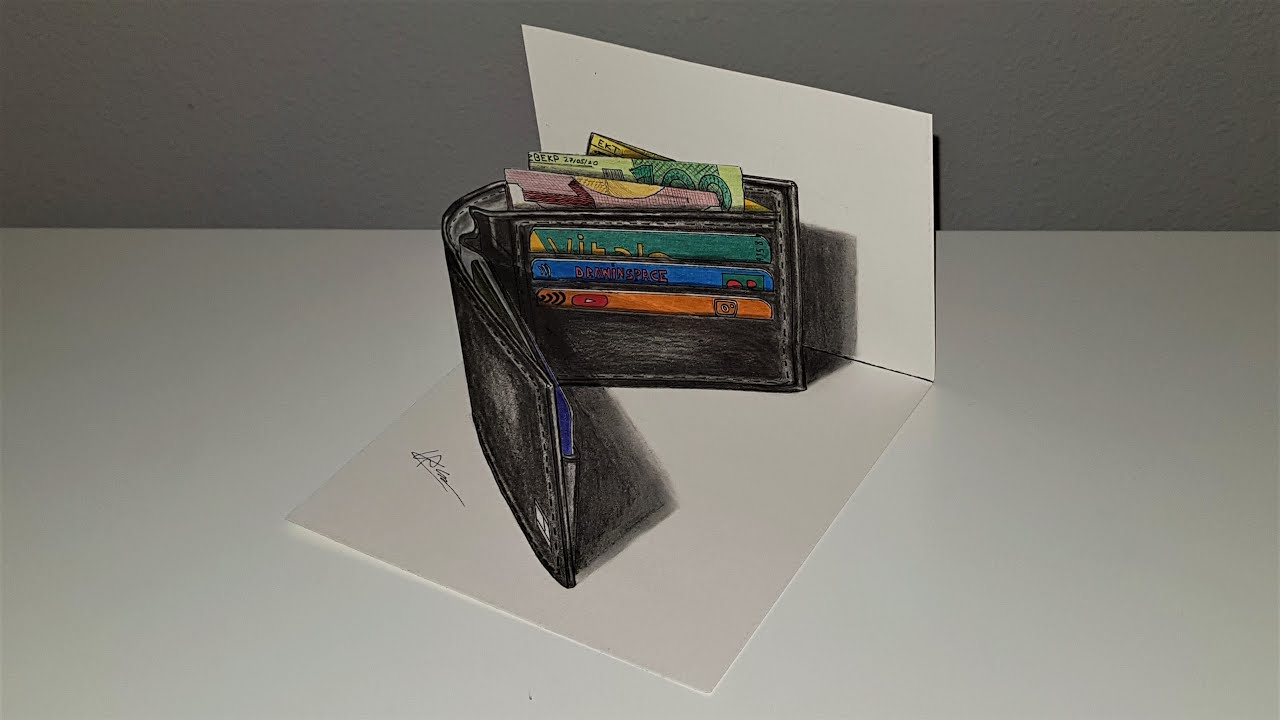 Realistic 3D Wallet Drawing (Tommy Hilfiger) - YouTube