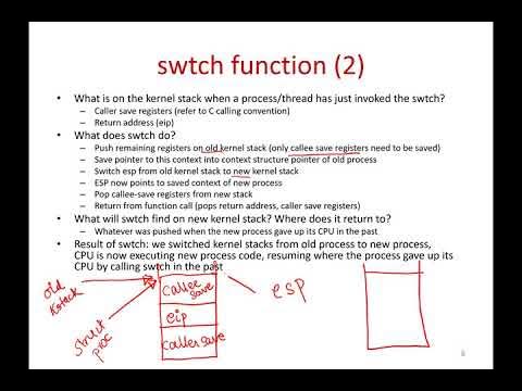 Operating Systems Lecture 25: Context switching in xv6 - YouTube