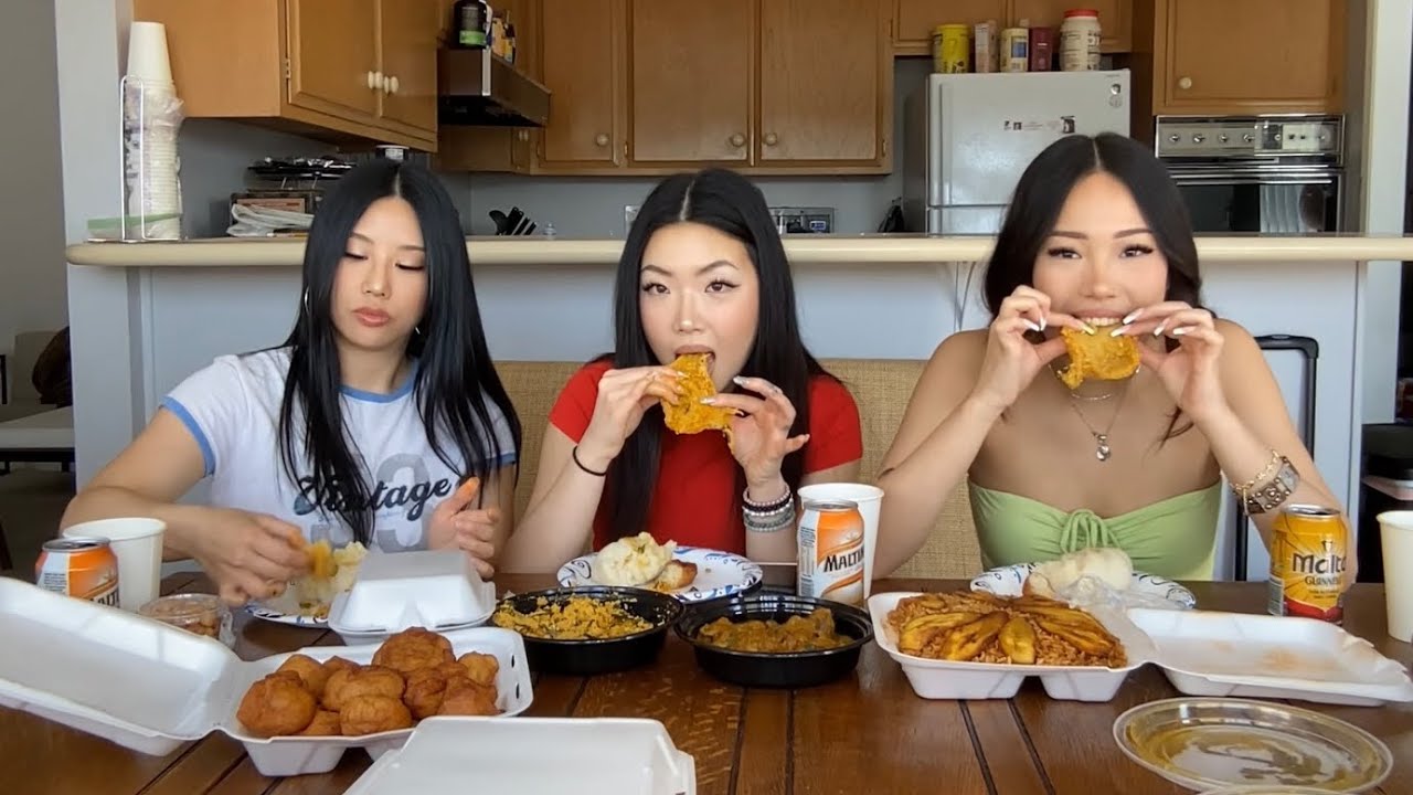NIGERIAN FOOD MUKBANG ft. Cynthia & Esther - YouTube