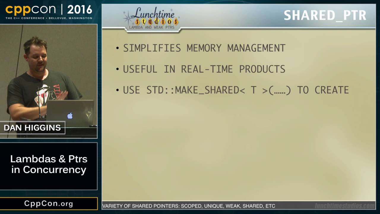 Combine Lambdas and weak_ptrs to make concurrency easy - Dan Higgins [ CppCon 2016 ] - YouTube