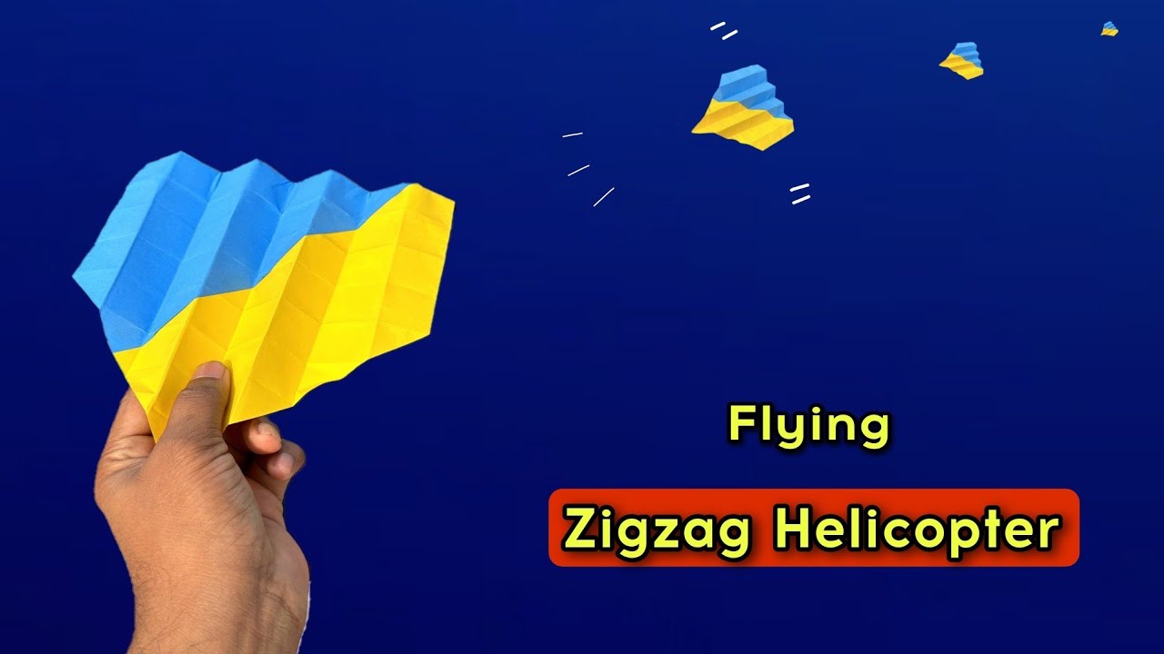 New Zigzag Flying Helicopter Toy, How to make paper flying helicopter, best flying zigzag plane ...