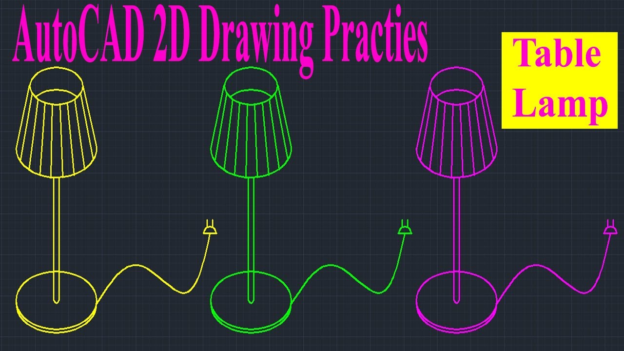 How to Make a Table Lamp or Stand Lamp in Autocad | Autocad 2D Drawing ...