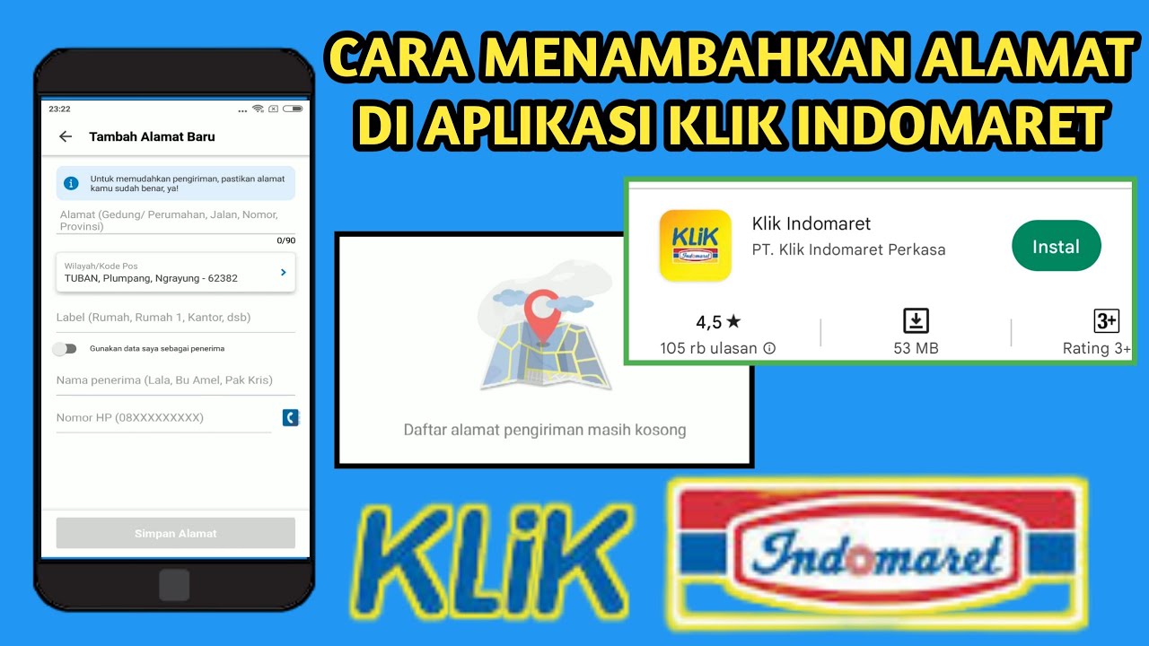 Cara Menambahkan Alamat di Aplikasi Klik Indomaret || Isi Alamat Rumah ...