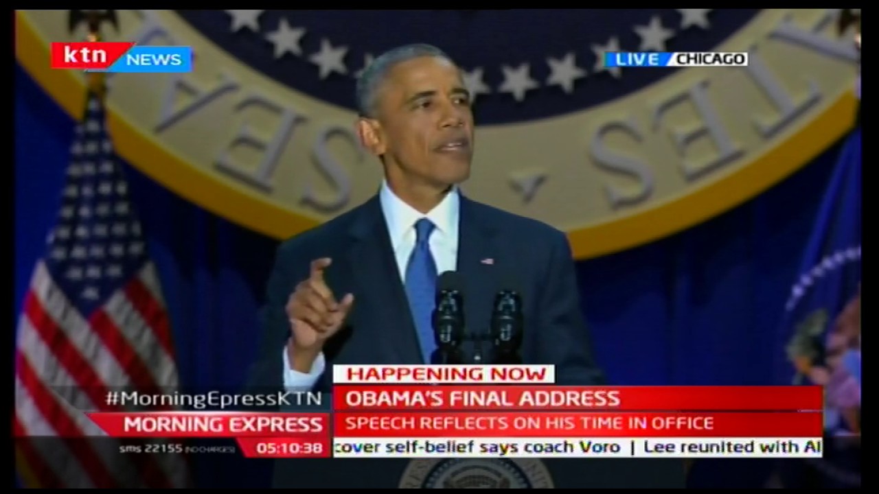 Barrack Obama's final address as he reflects on his time in office ...