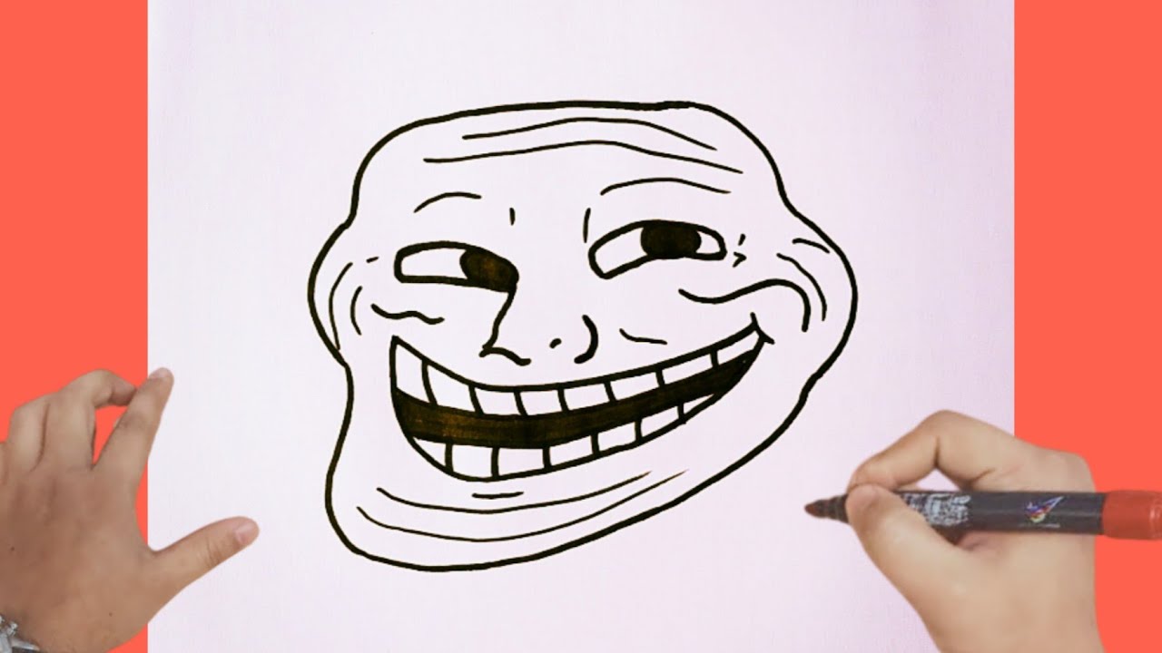 HOW TO DRAW TROLL FACE - YouTube
