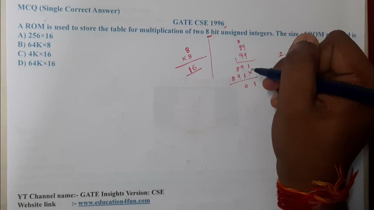 GATE CSE 1996 || COMPUTER ORGANIZATION || GATE Insights Version: CSE - YouTube