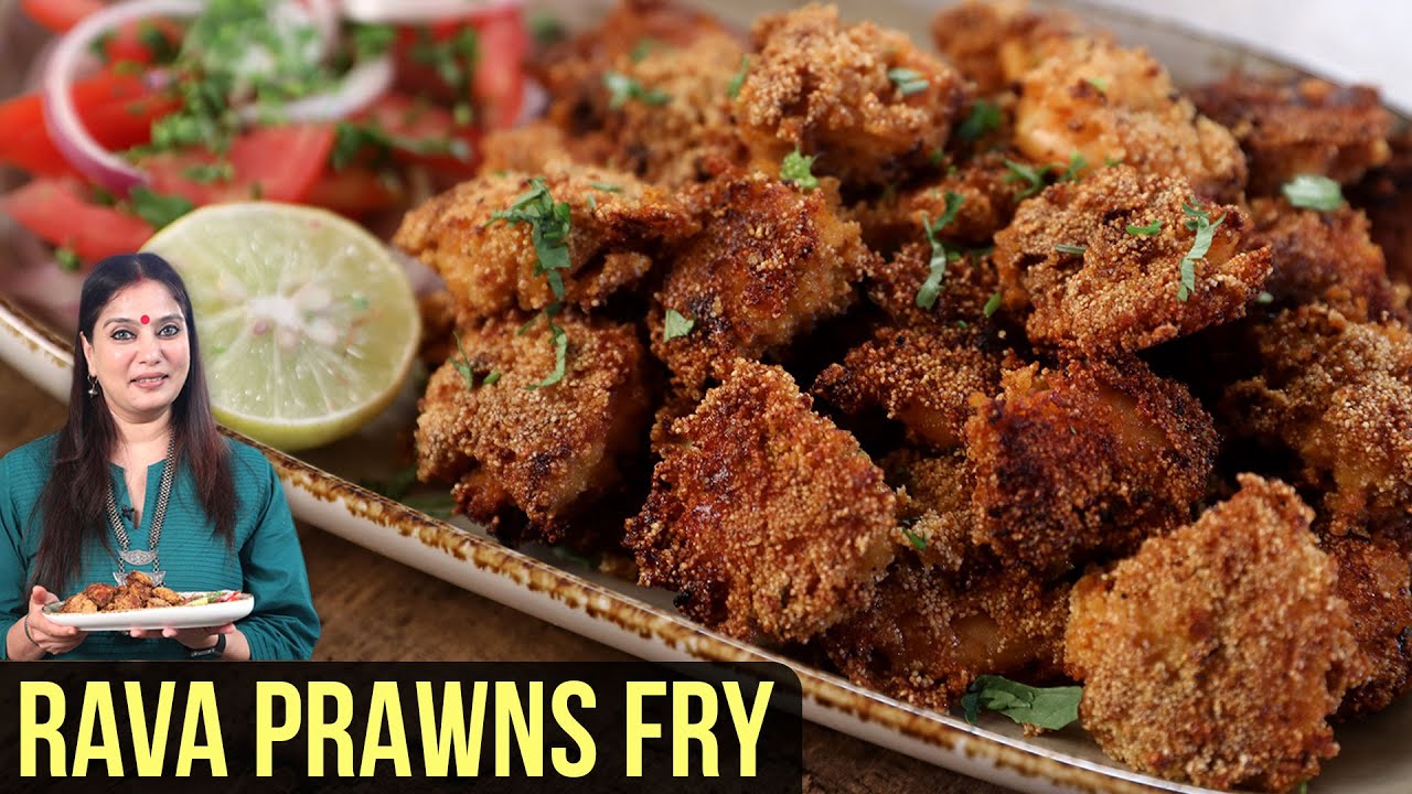 Rava Prawns Fry Recipe | How To Make Rawa Prawns Fry | Kolambi Fry ...
