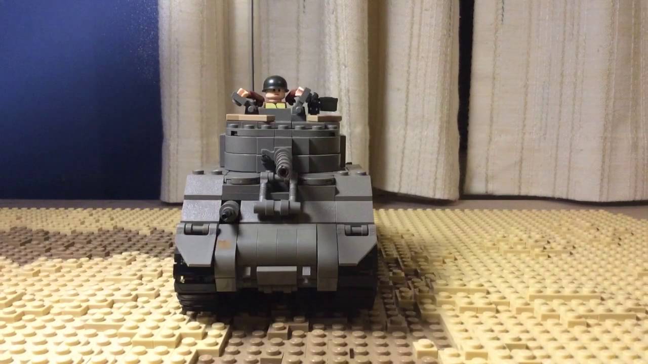 Lego WW2 Sherman tank stop motion test - YouTube
