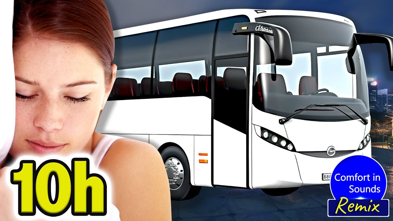 Night Bus Ride Sounds (NO MID ADS) | Interior Bus Ambience | White ...
