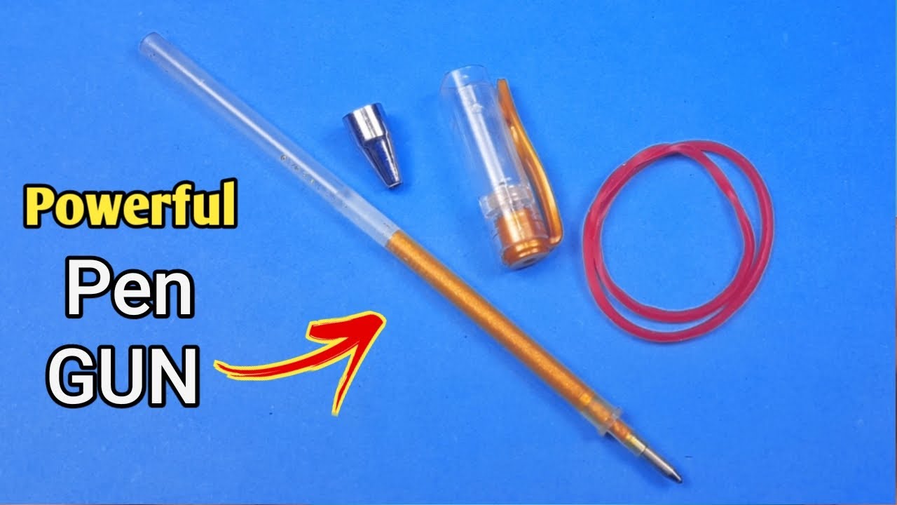 How to make Pen Gun Easy | Mini Gun With Rubber Band - YouTube