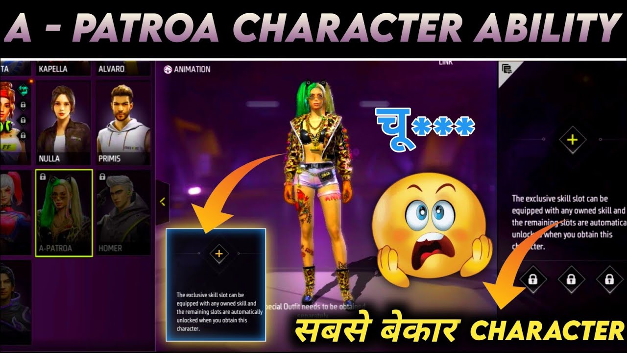 A-PATROA Character Ability Test ! Free Fire New Character Ability ! A ...
