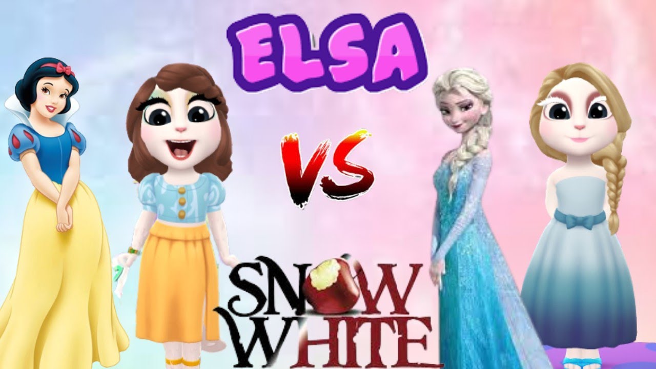 snow white vs elsa by my talking angela 2 jara talking angela 2 # ...