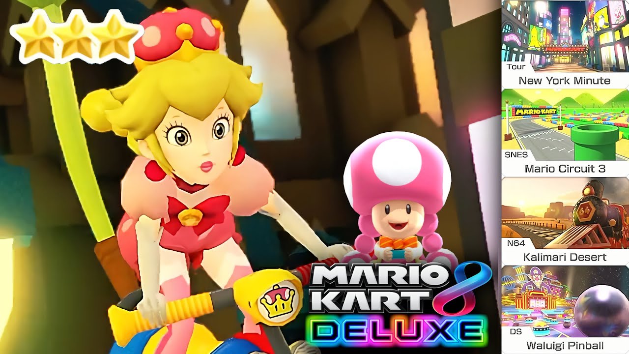 Mario Kart 8 Deluxe Peachette Gameplay Turnip Cup 3 Stars - YouTube