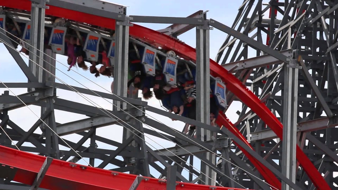 Wicked Cyclone in Action at Six Flags New England off ride POV - YouTube