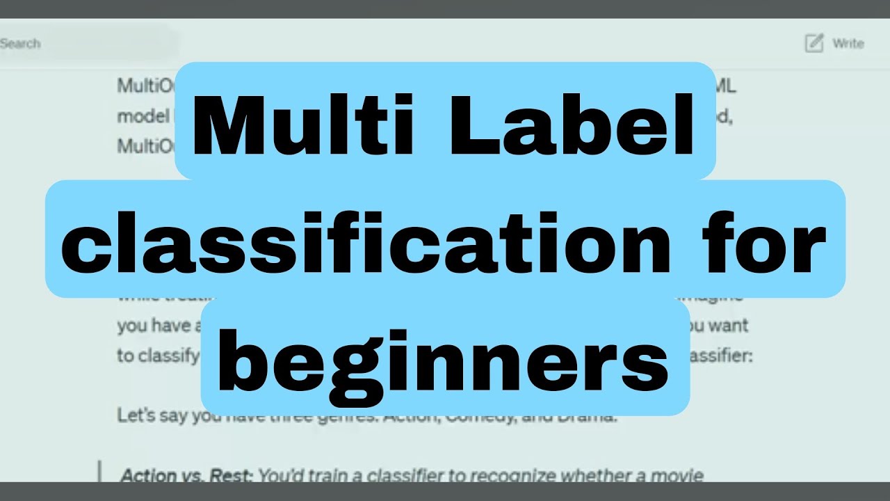 Multi Label classification for beginners - YouTube