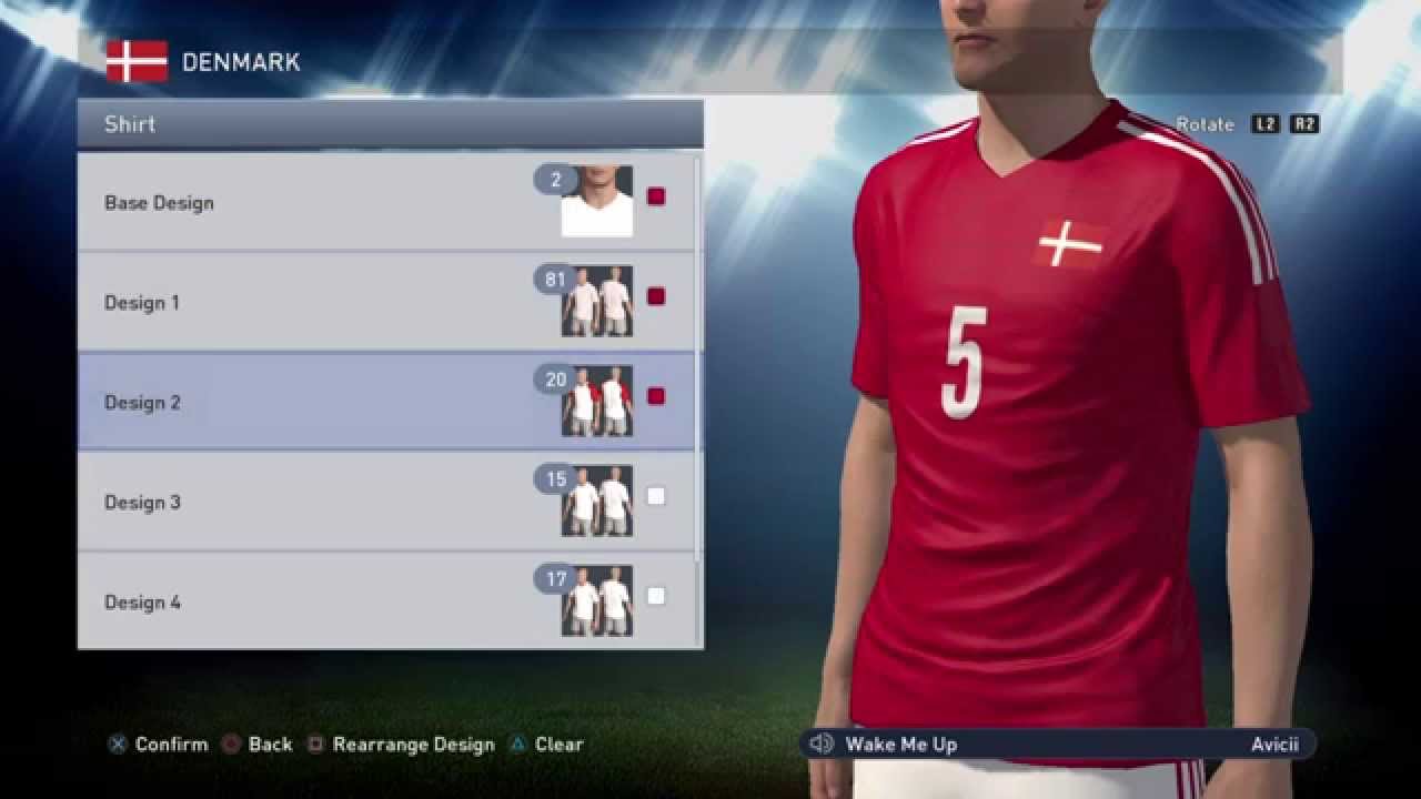 PES 2015 Most Accurate Kit Editing PS4/XBOX1 - DENMARK Kit Tutorial ...