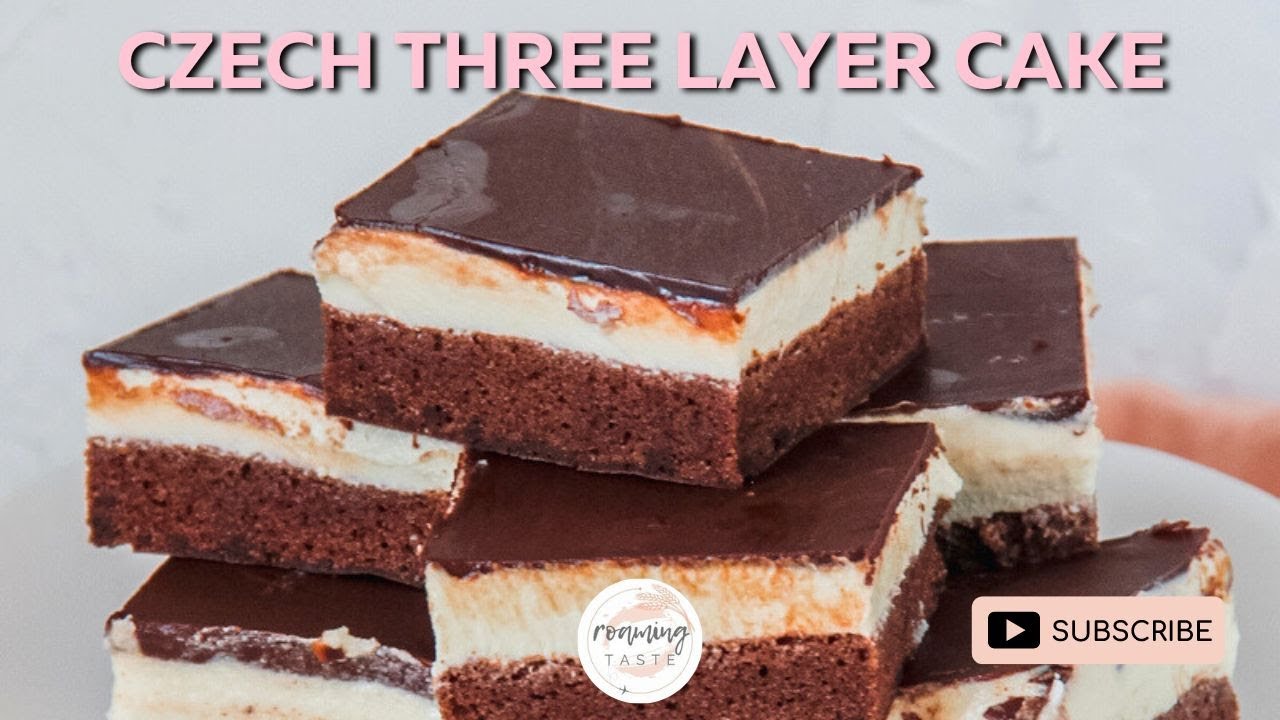 How to make Czech Three Layer Cake | No bake cheesecake | Serves 12 ...