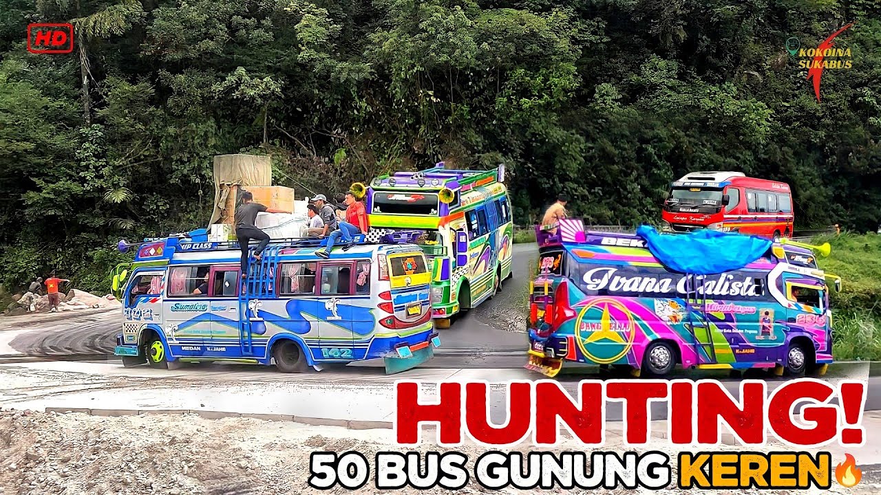 HUNTING 50 Bus Gunung keren Saling Berpacu di jalur extreme 🔥 Gasss ...