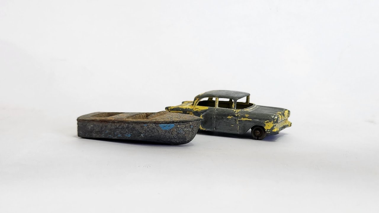 MATCHBOX Restoration No 45a Vauxhall Victor & No 48a Meteor Sports boat ...