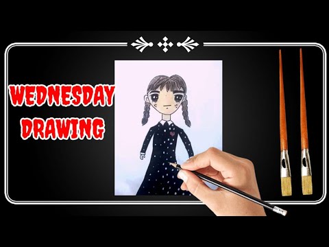 HOW TO DRAW A WEDNESDAY||WEDNESDAY KI DRAWING KAISE BANAYE🤔 - YouTube