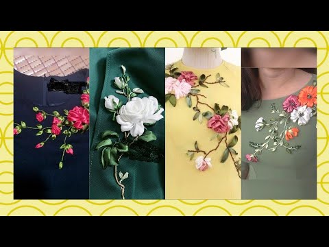 Ribbon Emboeidery Designs | New Ribbon Work | Leatest Ribbon Work ...