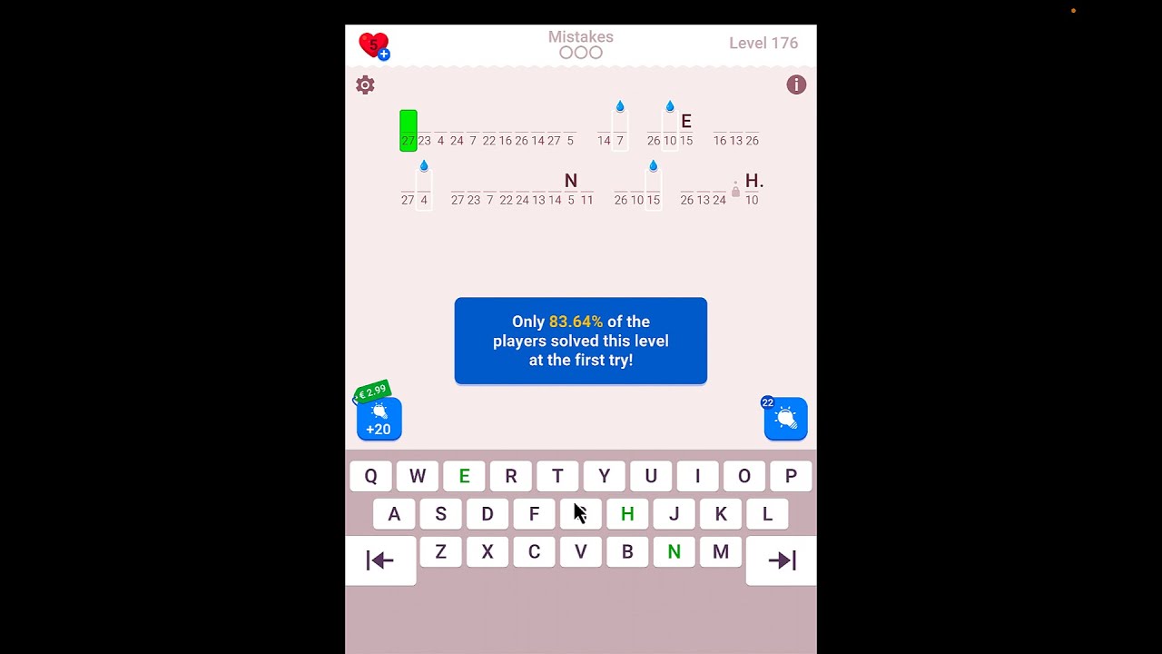 Cryptogram: The Solution For Level 176! - Step by Step Word Brain ...
