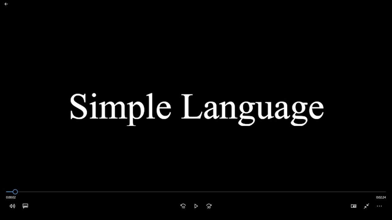 Simple Language - YouTube