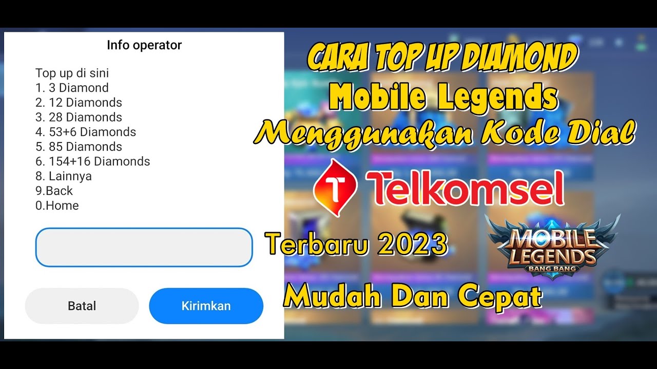 Cara Top Up Diamond Mobile Legends Menggunakan Kode Dial Telkomsel 2023 ...