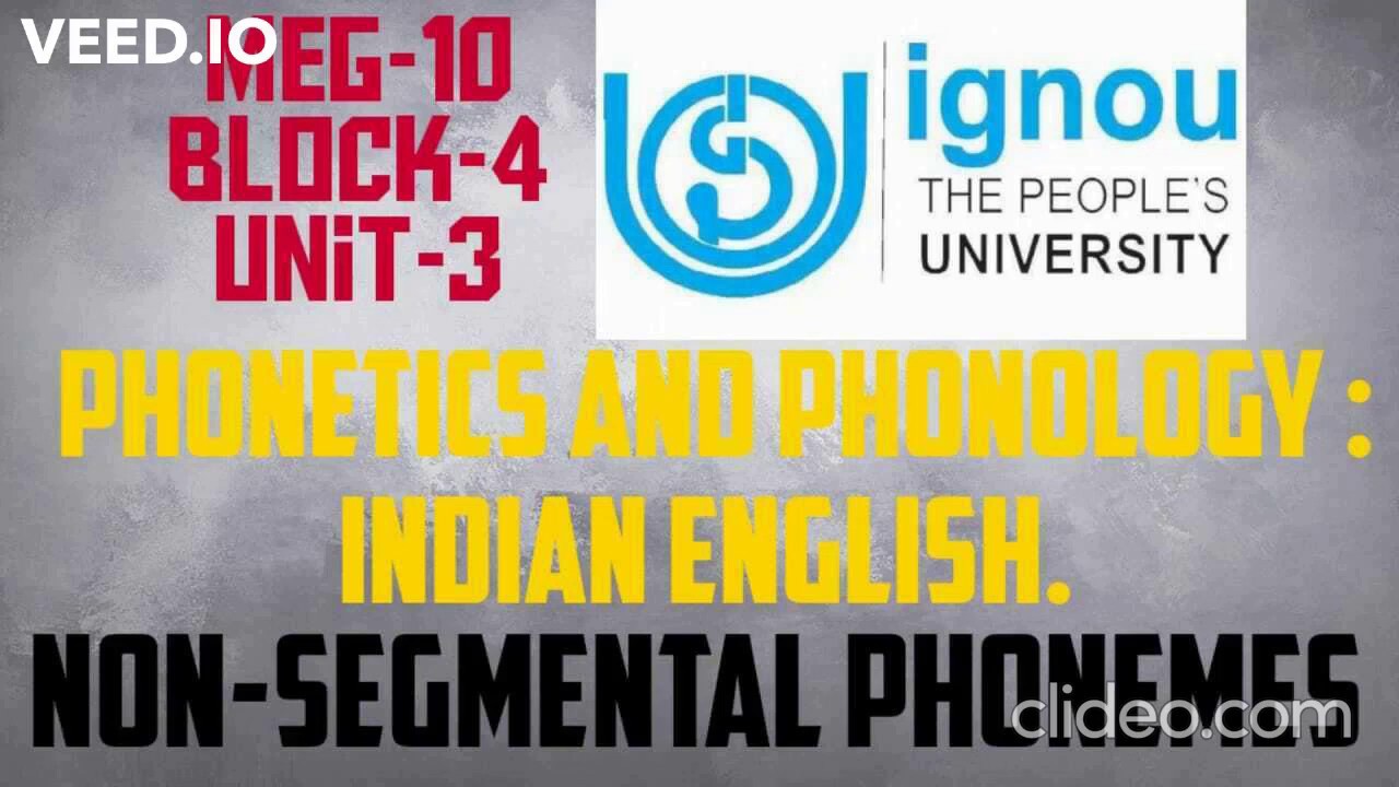 Phonetics And Phonology : Indian English || MEG10 English Studies In ...