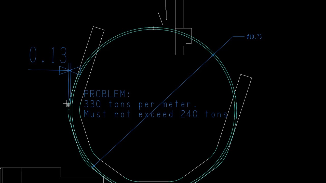 Need 4 bends on this QT100 A514 100 yield plate to get diameter to work ...